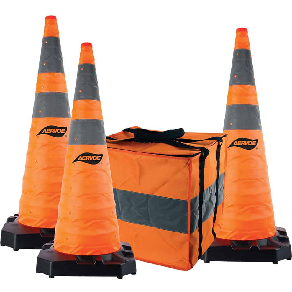 Collapsible Cones Set of 3 with Carrying Case | 36" – AMC Pilot Car Supply